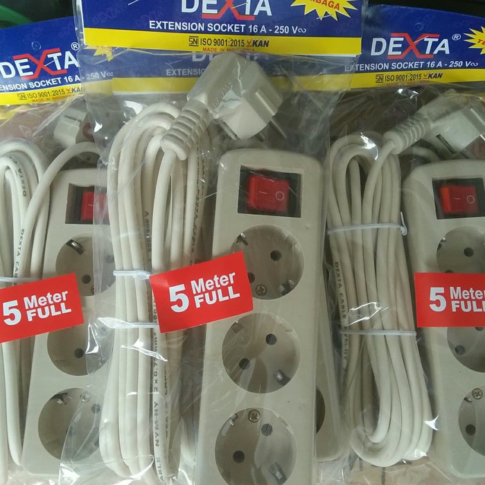Jual DEXTA STOP KONTAK 3L + KABEL 5M (DX-803-5M) | Shopee Indonesia
