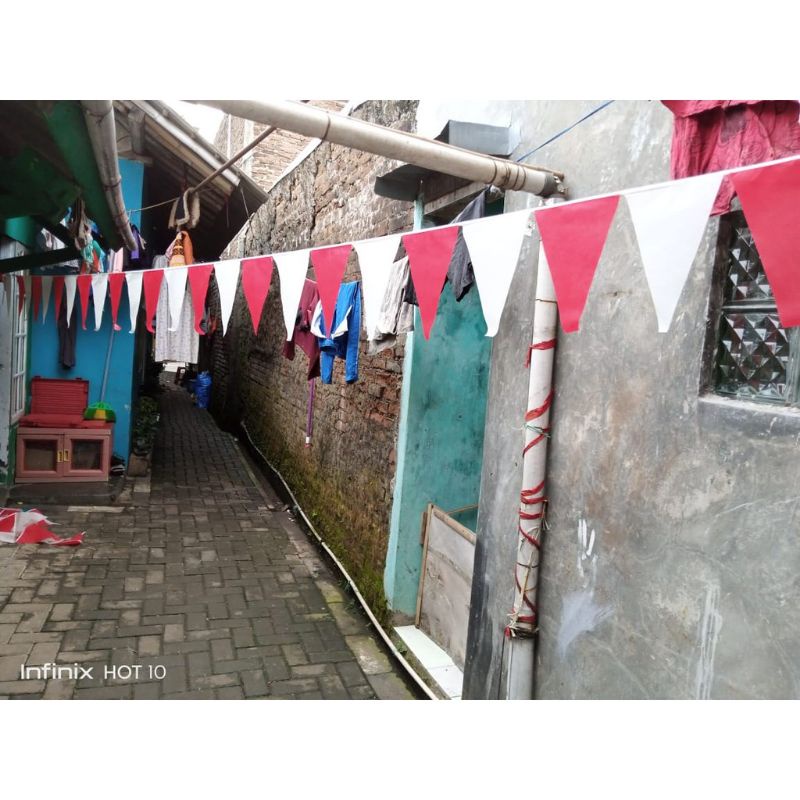 Jual bendera segitiga bendera bunting flag bendera renceng bendera hiasan 5 meter bendera ...