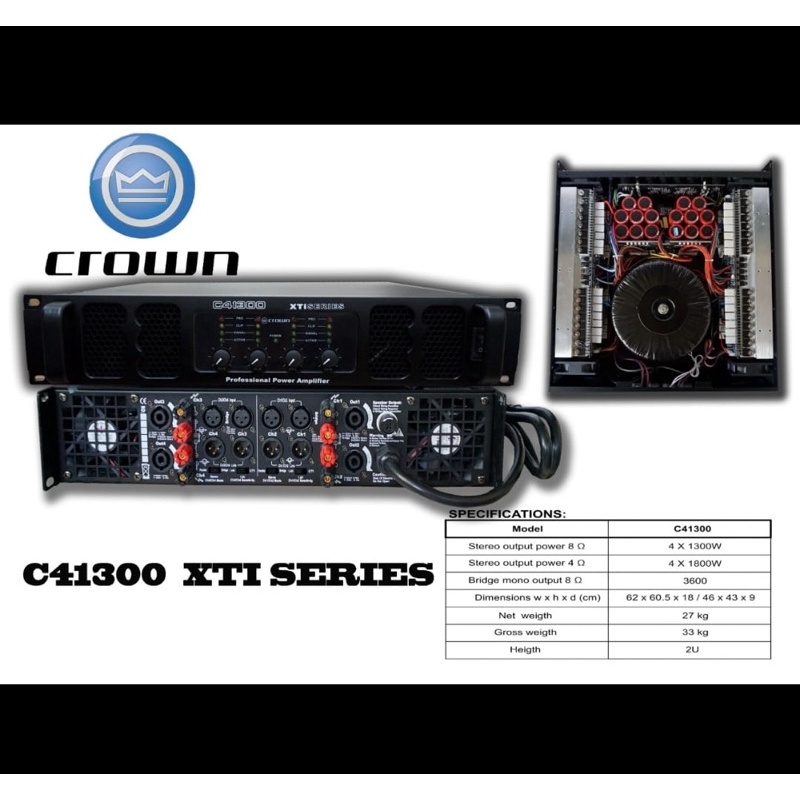 Jual POWER AMPLIFIER CROWN C41300 XTI SERIES 4 CHANNEL 4 X 1300 WATT ...