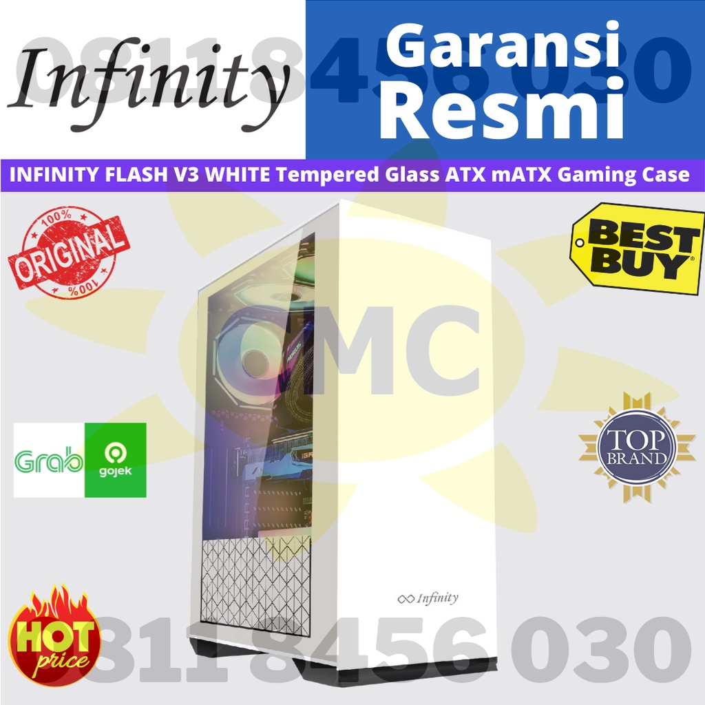 Jual Casing Infinity Flash V3 Tempered Glass ATX MATX Gaming PC Case ...