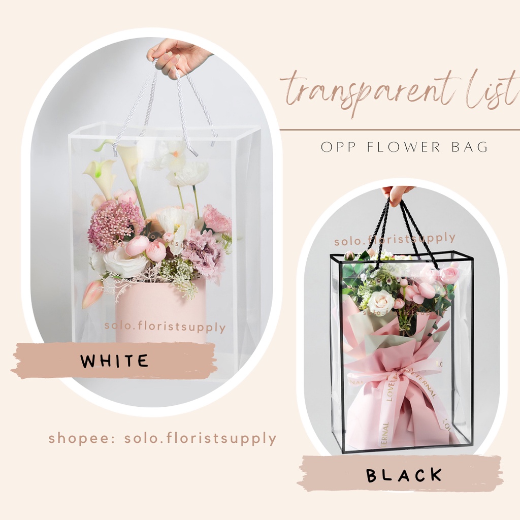 Jual CLEAR LIST COLOR FLOWER BAG TRANSPARAN BAG FLOWER BAG BENING TAS ...