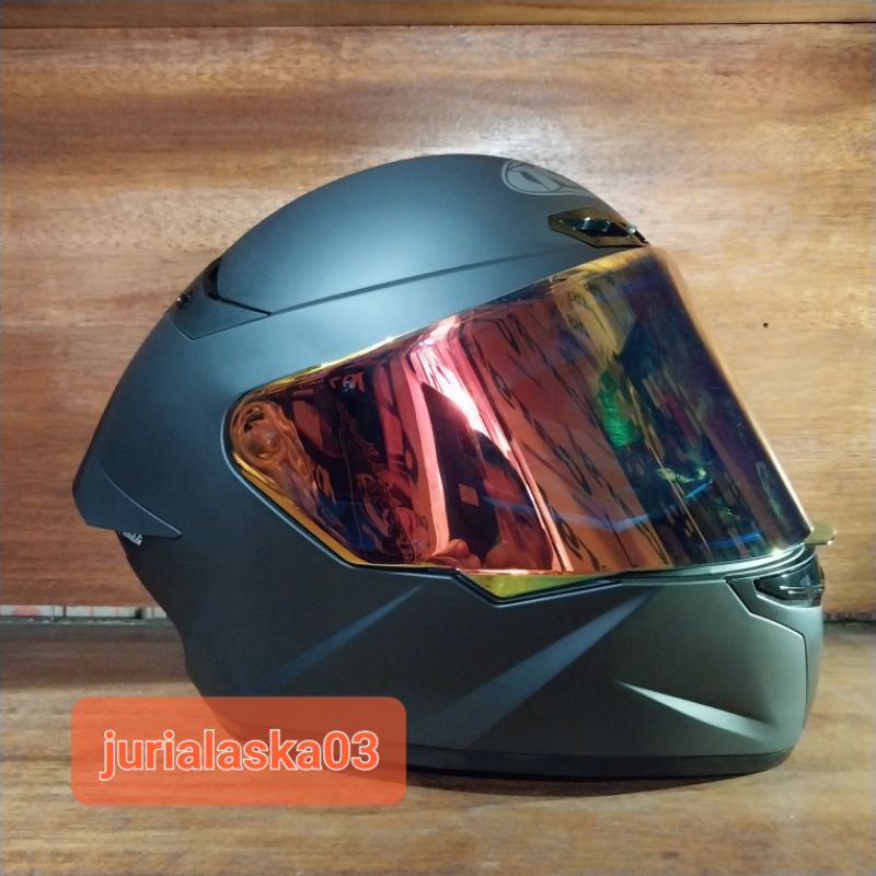 Jual HELM KYT TTC | KYT TT COURSE SOLID BLACK DOF | FULL FACE | Shopee Indonesia