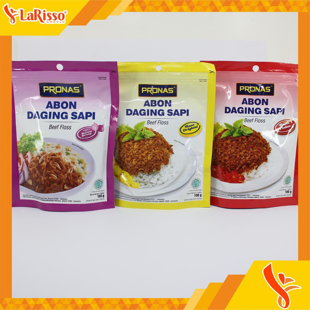 Jual PRONAS ABON DAGING SAPI KEMASAN ZIPLOCK 100GR ALL VARIAN | Shopee ...