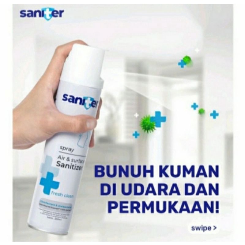 Jual saniter aerosol spray air surface sanitizer 200 ml murah | Shopee ...