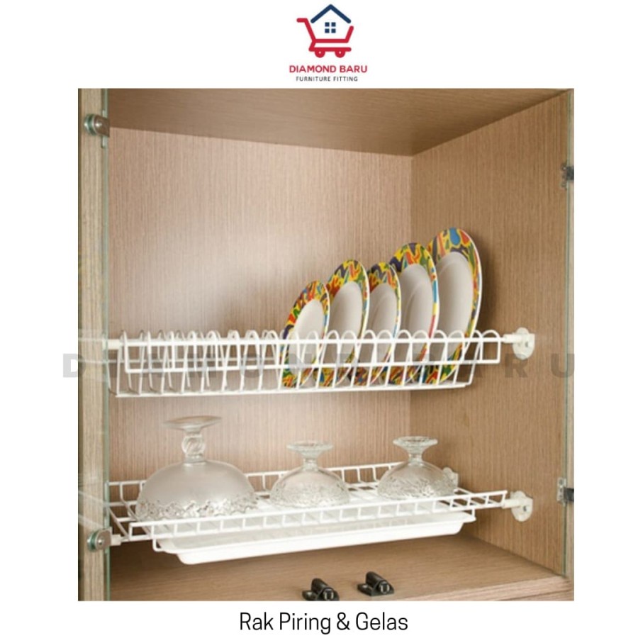 Jual Rak Piring dan Gelas Plus Tatakan Kabinet Atas (P55L+T) | Shopee ...