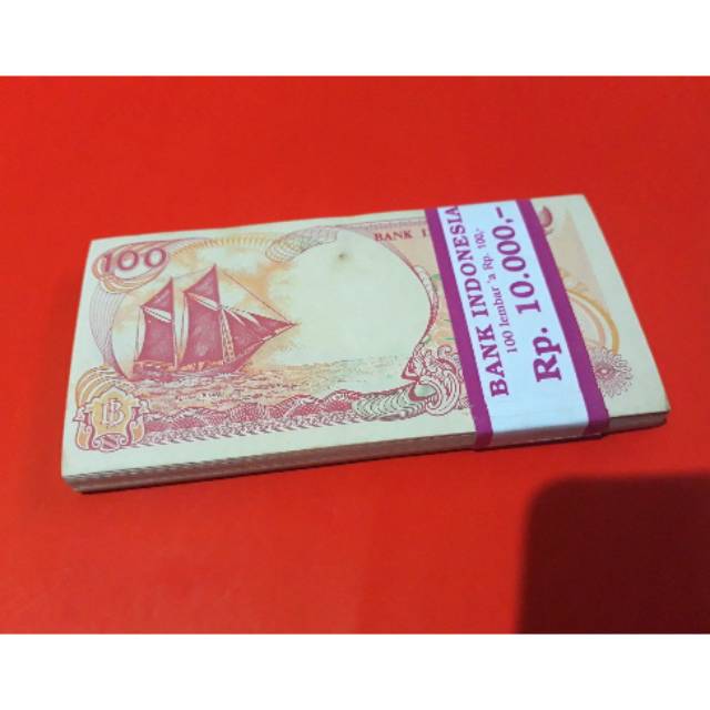 Jual Uang Kuno 100 rupiah Kertas Perahu Pinisi 1 Gepok (100 lembar ...