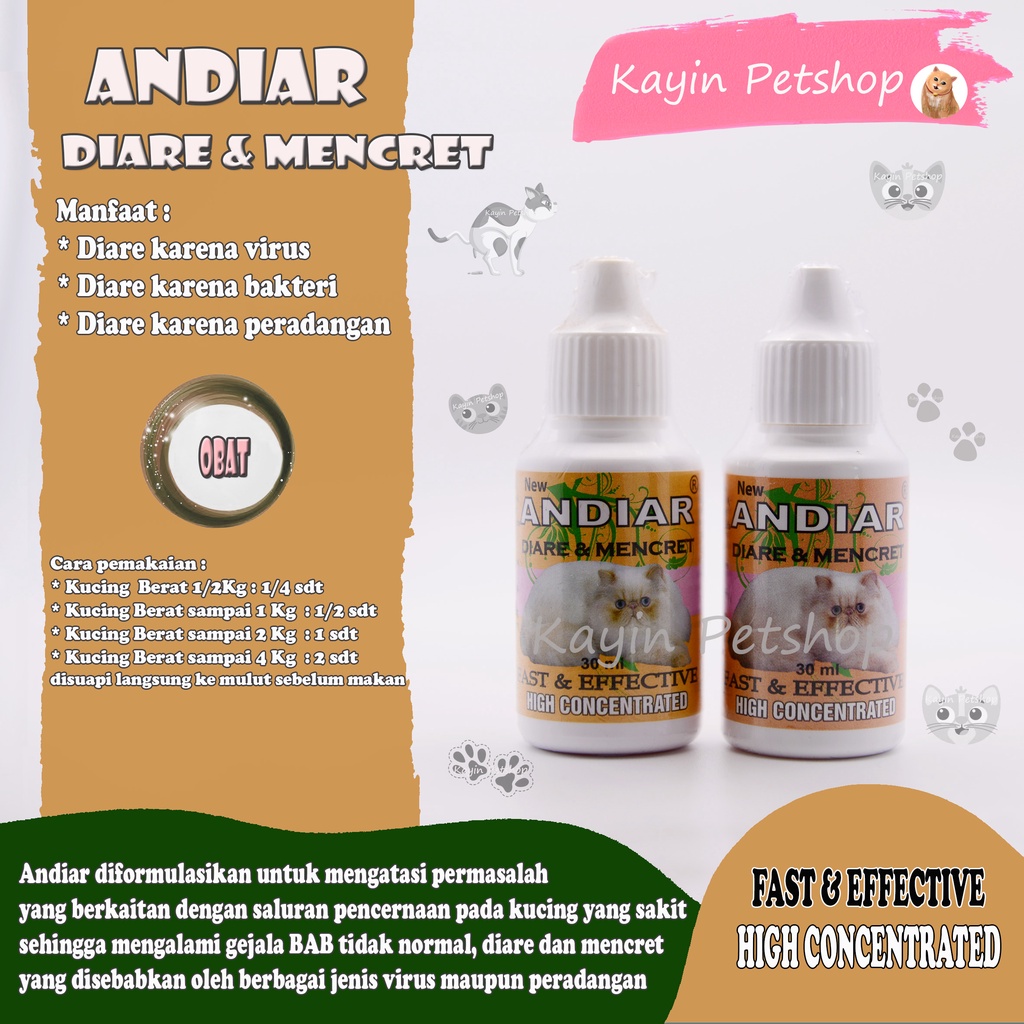Jual ANDIAR 30 ml - Obat Diare Dan Mencret untuk Kucing Aman Untuk ...