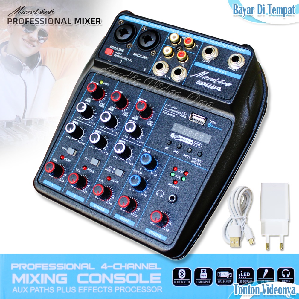 Jual Mixer Bluetooth Microverb Speed4 Mikser Audio 4 Chanel Speed 4 ...