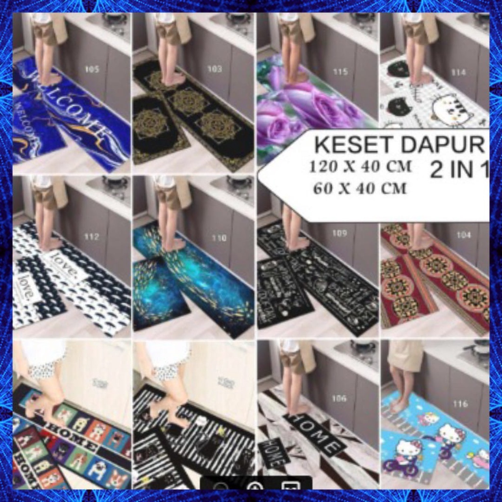 Jual KESET Dapur Harga 2 in 1 Kitchen Floor Mat Set Keset Dapur ...