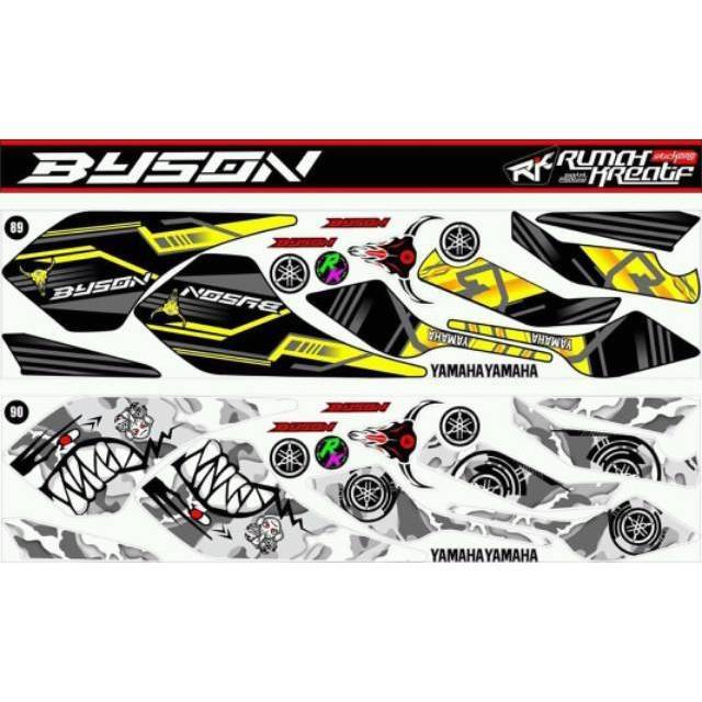 Jual (COD) striping sticker vareasi yamaha bison / decal yamaha byson ...