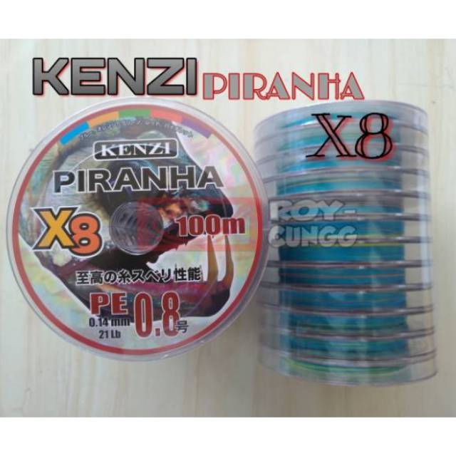 Jual senar PE PIRANHA x8 100meter connecting | Shopee Indonesia