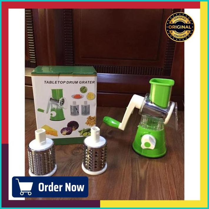 Jual Alat Pemarut/pengiris Sayur/buah Putar Tangan 3 In 1 Shenar - Biru ...