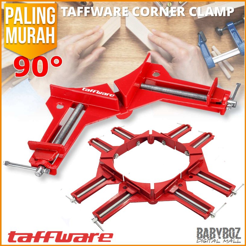 Jual r3w Taffware Corner Clamp Penjepit Sudut Frame Kaca Kayu Angle 90 ...