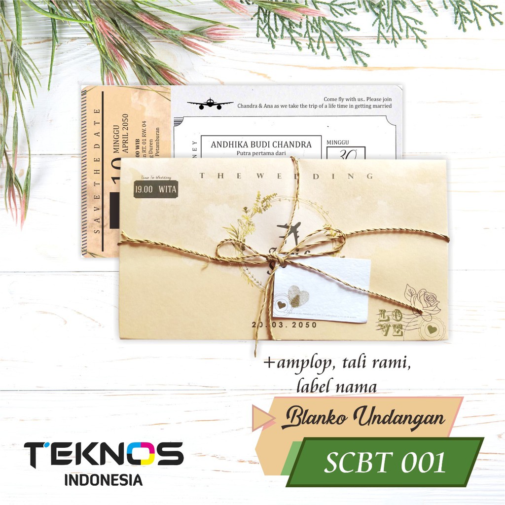 Jual [100 PCS] BLANGKO BLANKO UNDANGAN SCBT 001 PLUS TALI & KARTU UCAPAN | Shopee Indonesia
