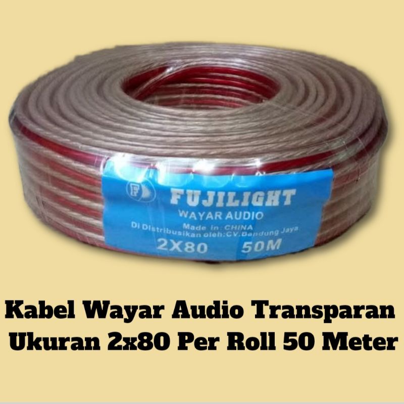 Jual Kabel Wayar Audio Transparan Ukuran 2x80 Per Roll 50 Meter ...