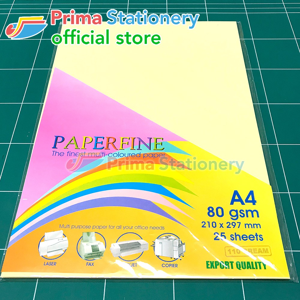 Jual Paperfine Kertas HVS Warna A4 Cream Sinar Spectra IT 110 | Shopee ...