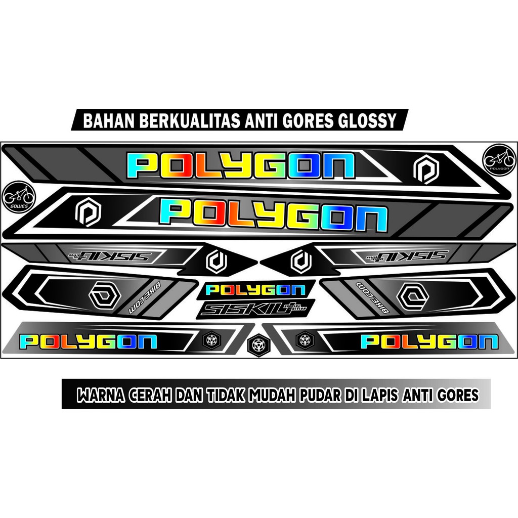 Jual DECAL BIKE VARIASI STICKER DECAL SEPEDA POLYGON STRIPING CUSTOM ...