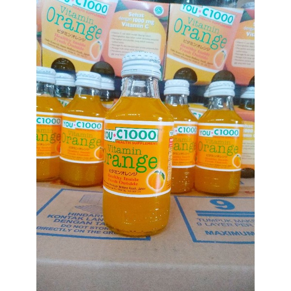Jual You C 1000 Orange Lemon Apple Mango Botol Kaca 140 ML | Shopee ...