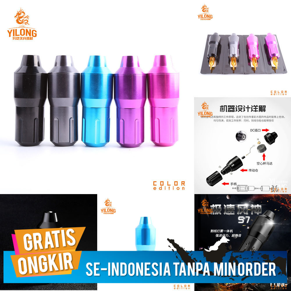 Jual Yilong Tattoo Machine Black King Kong short pen tattoo pen ...