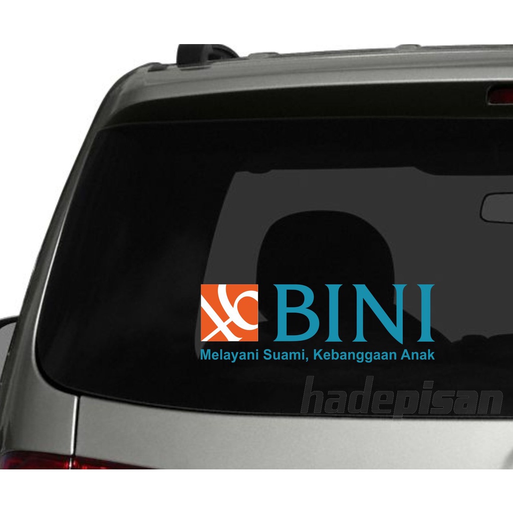 Jual Stiker Mobil Cutting Sticker Bodi Kaca keren BINI Logo BNI ...