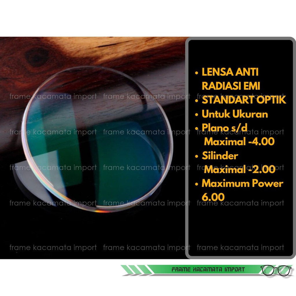 Jual Lensa Anti Radiasi EMI Standart Optik Resep Minus / Plus ...