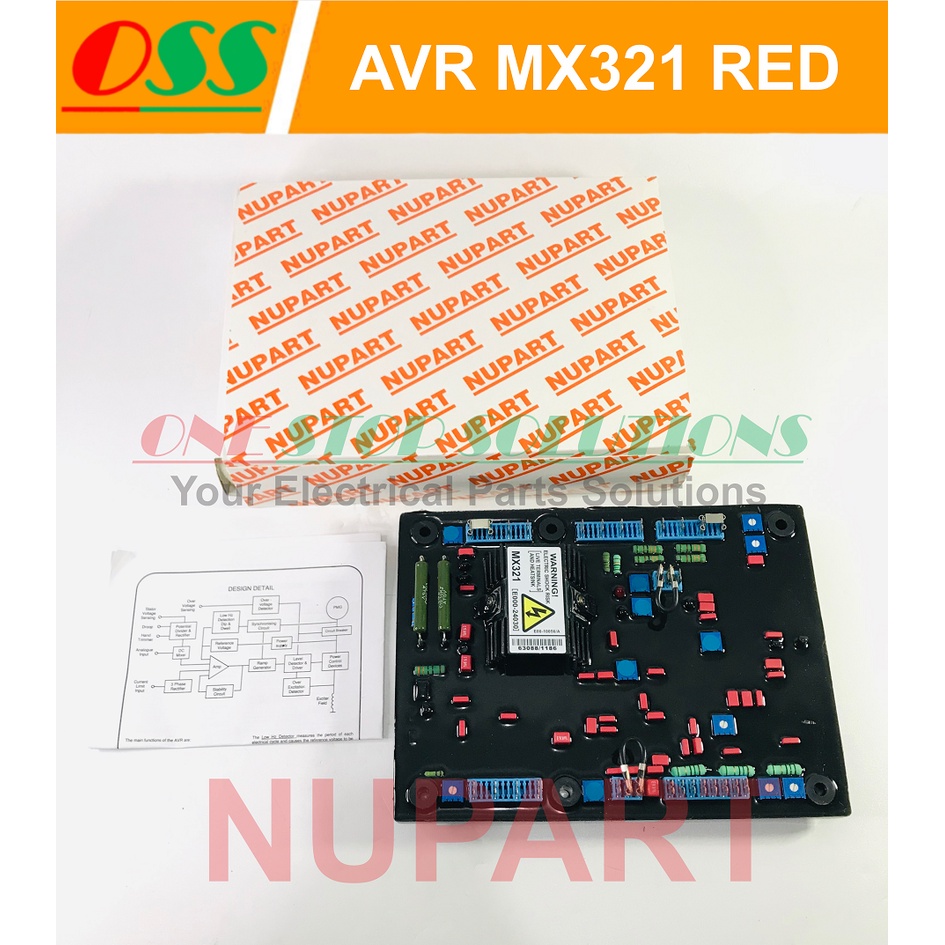 Jual AVR GENERATOR MX321 RED CAPACITOR OEM AVR GENSET MX 321 | Shopee ...