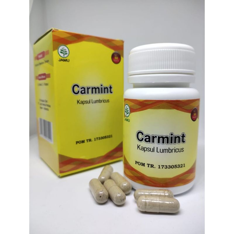 Jual CARMINT isi 30 Kapsul Cacing Lumbricus Obat Typhus Tipes Demam ...