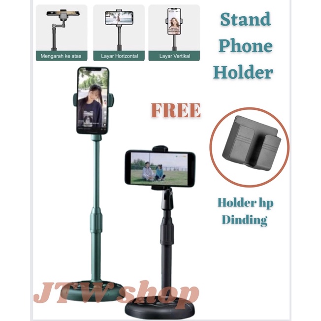 Jual Phone Holder Stand Tempat Hp Di Meja Model Tiang Putar 360 Table ...