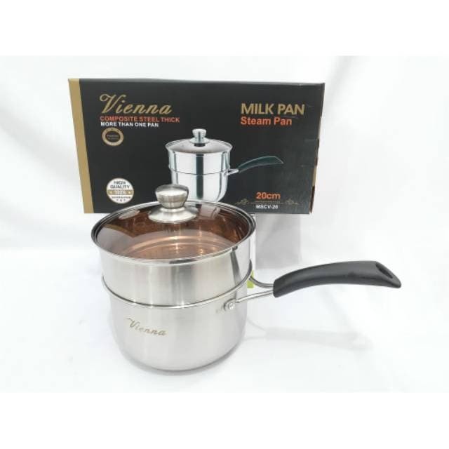 Jual PANCI KUKUS MILK PAN VIENNA 20 cm stainless | Shopee Indonesia