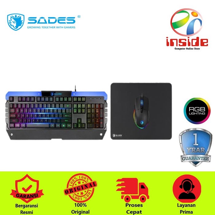 Jual Keyboard Mouse Gaming Combo Sades Battle Ram (Keyboard+Mouse ...