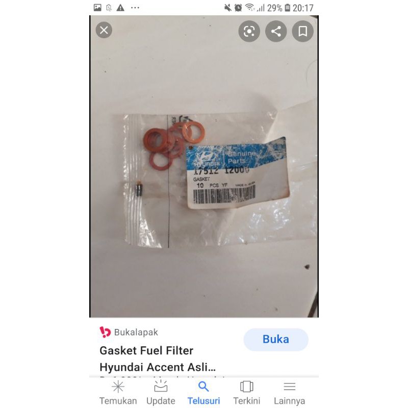 Jual 17512 12000 Gasket Fuel Filter Hyundai Accent Cakra Elantra Asli ...