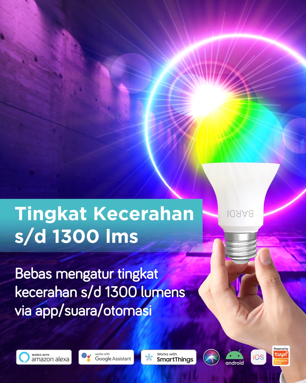 Jual BARDI Smart LIGHT BULB RGBWW 12W Wifi Wireless IoT - Home ...