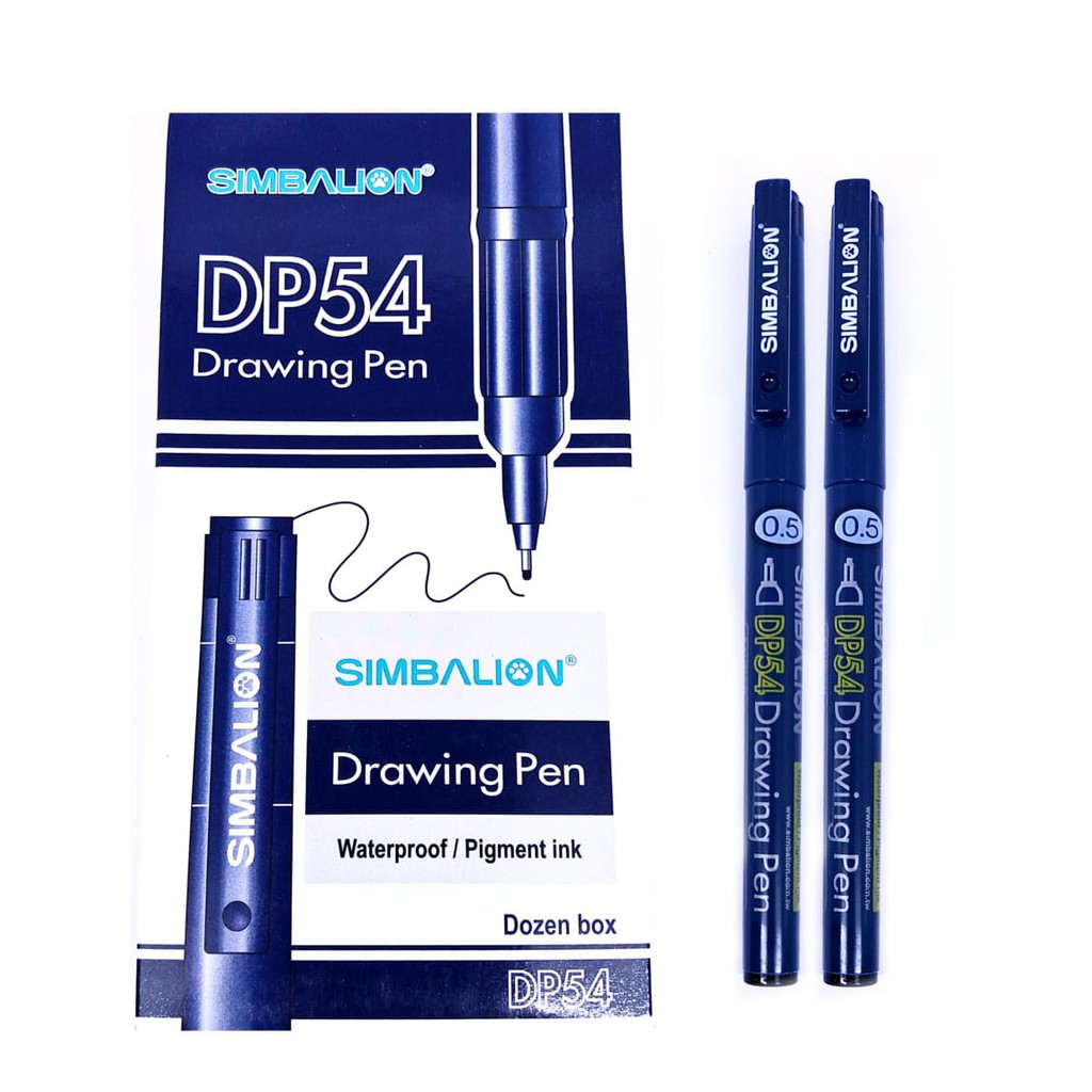 Jual Simbalion Drawing Pen Hitam 1 LUSIN/ Pulpen Spidol Gambar 12 Pcs ...