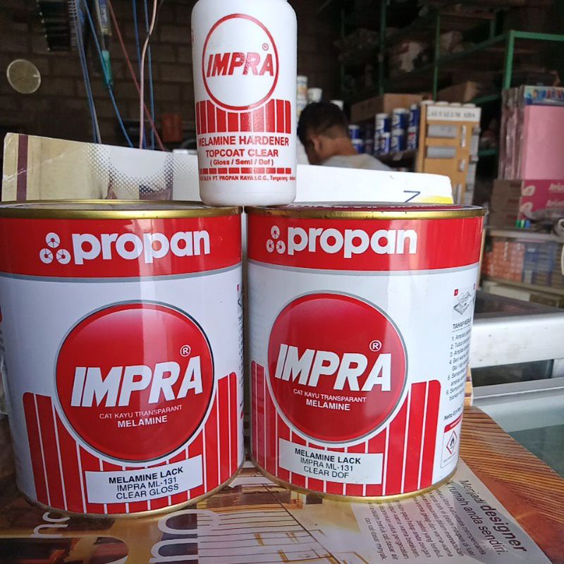 Jual propan impra melamine lack clear gloss dan clear dof || sanding ...