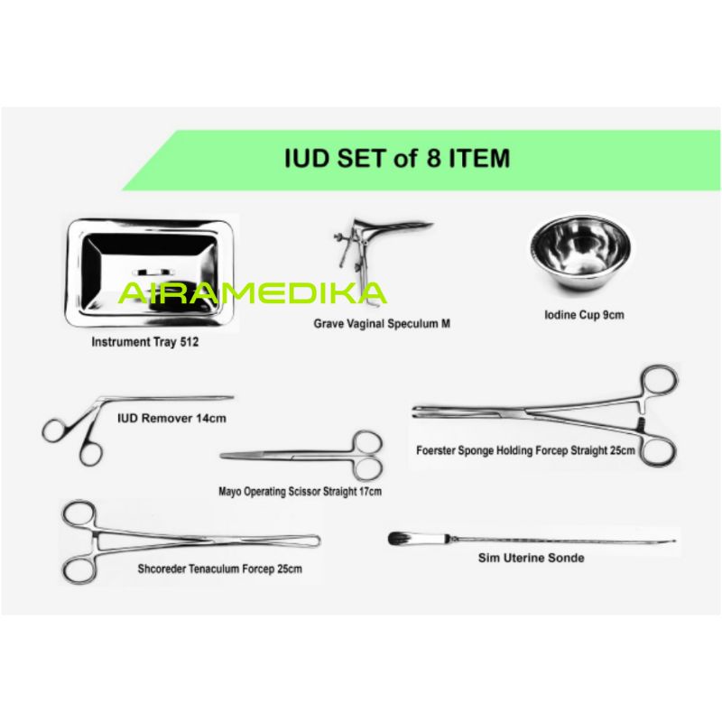 Jual IUD Set 8 item Stainless / IUD Kit Set Paket Hemat 8 item ...