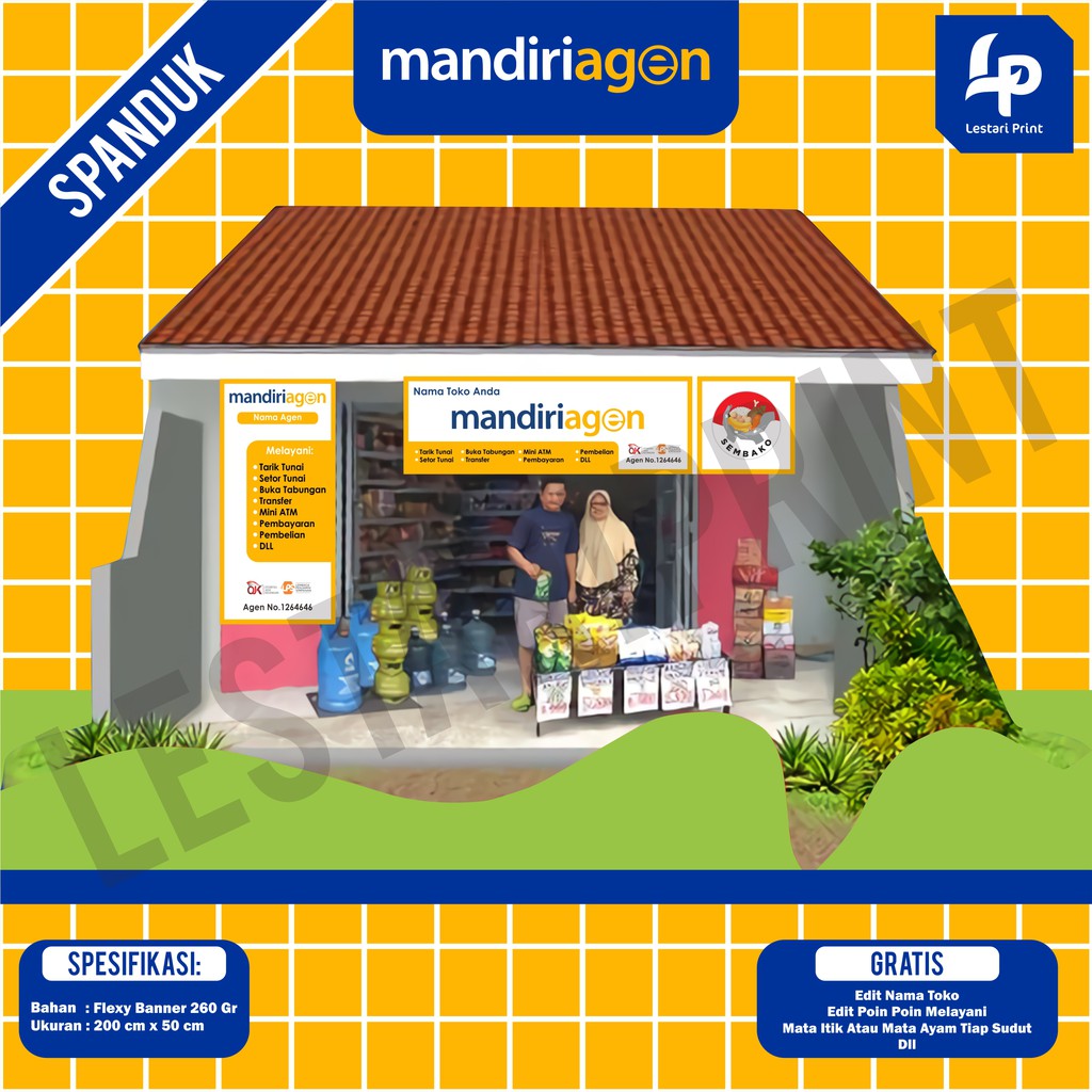 Jual SPANDUK MANDIRI AGEN SEMBAKO / AGEN MANDIRI / BANNER MANDIRI ...