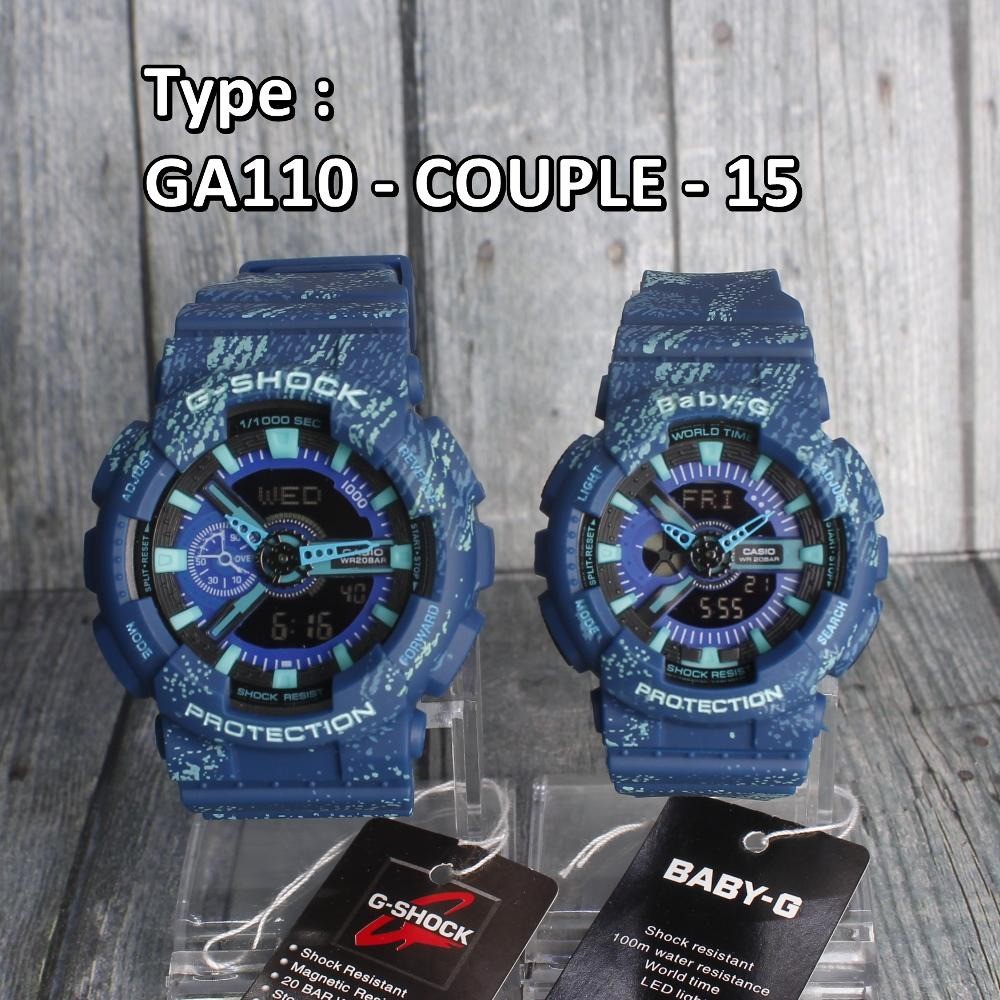 Jual Jam Tangan Couple G Shock Baby G GA110 Couple Merah Red dual time ...