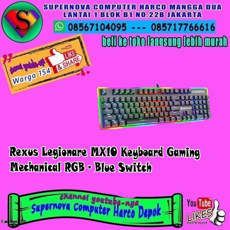 Jual Rexus Legionare MX10 Keyboard Gaming Mechanical RGB - Blue Switch ...