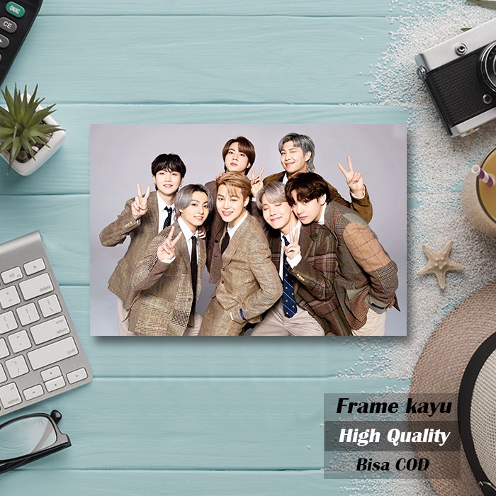 Jual Poster BTS Wall Decor Hiasan Pajangan Dinding Kamar Kpop Frame ...