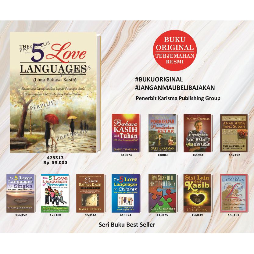 Jual Pengembangan Diri / Lima Bahasa Kasih / The 5 Love Languages / Gary Chapman / Series ...