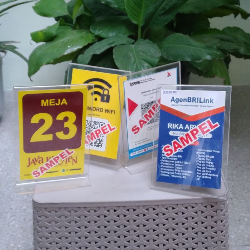 Jual Akrilik stand ukuran A6 (14,8 x 10 cm) tipe T dan L, untuk nomor ...