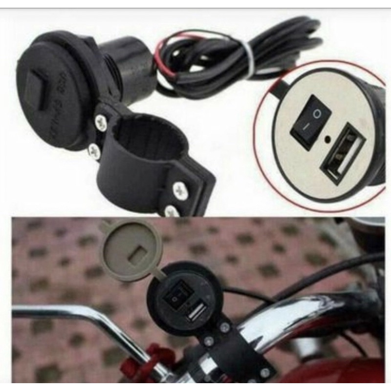 Jual Charger motor USB plug hp stang aki motor | Shopee Indonesia