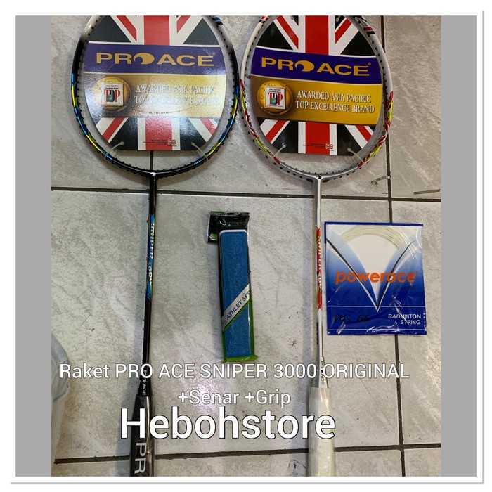 Jual HBOH557 Paket Raket Badminton Pro ace SNIPER 3000+ Senar pro Ace ...