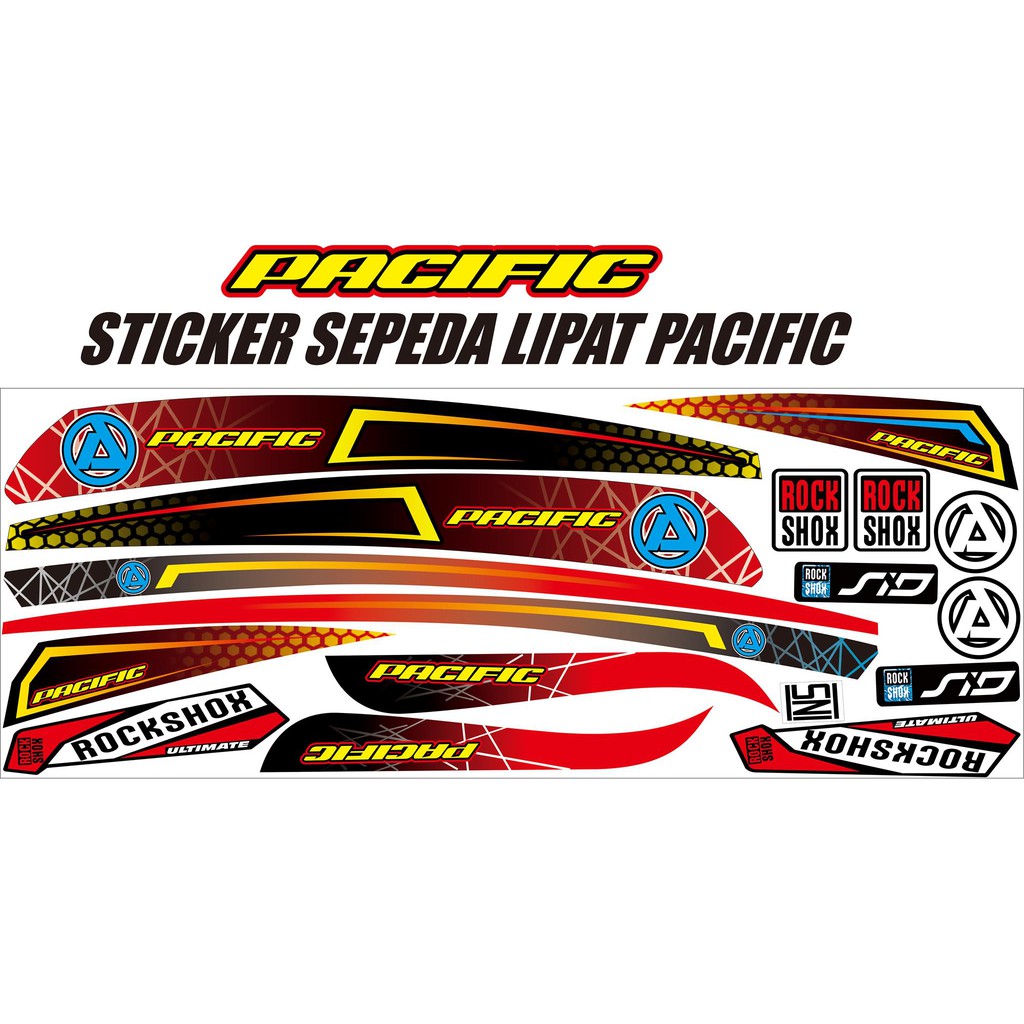 Jual STRIPING SEPEDA LIPAT VARIASI STICKER PACIFIC DECAL BIKE PACIFIC ...