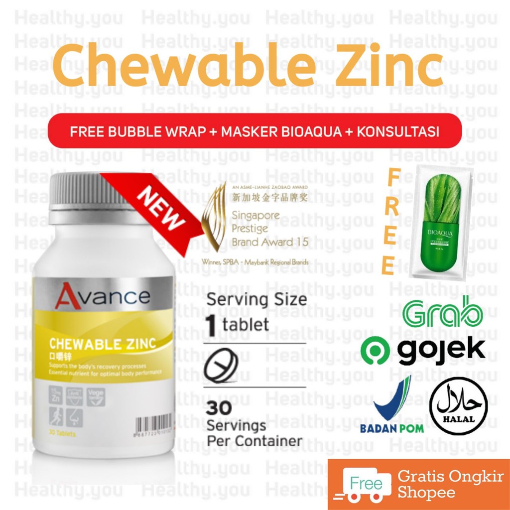 Jual Avance Zinc 30 tablet @15mg (Made in USA) 100% ORI !! | Shopee ...