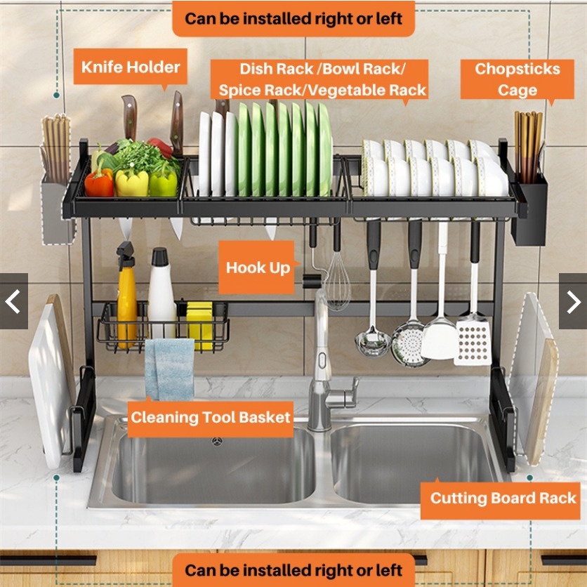 Jual Rak Piring Dapur Wastafel Serbaguna Tempat Cuci Piring Stainless ...