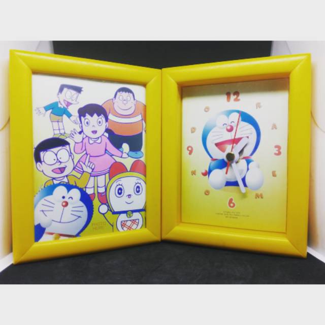 Jual Jam Meja + Frame Foto Doraemon Bisa Dilipat/Photo Frame Anak Lucu ...
