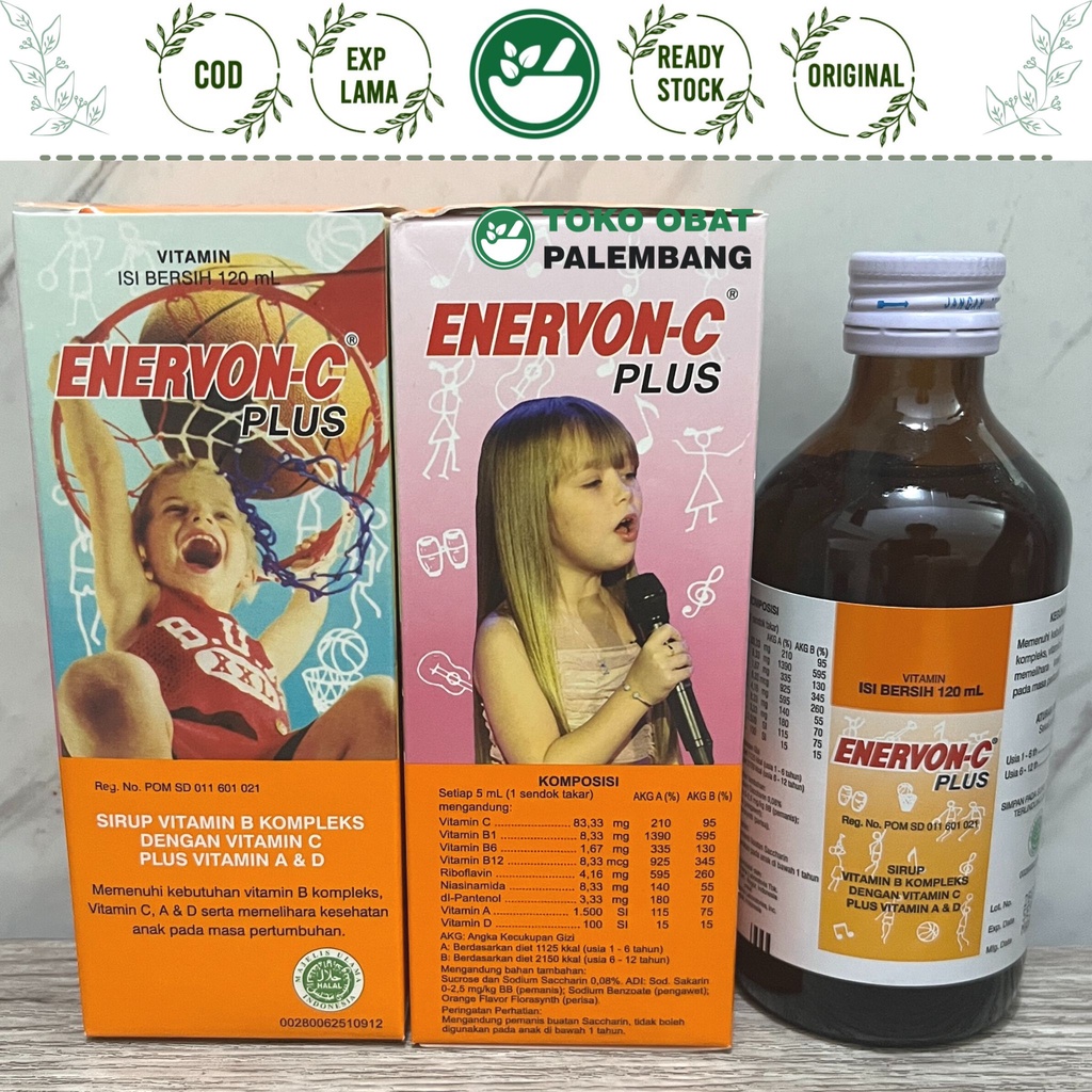 Jual ENERVON C PLUS SYRUP 120ML MULTIVITAMIN ANAK SIRUP ENERVON-C PLUS ...