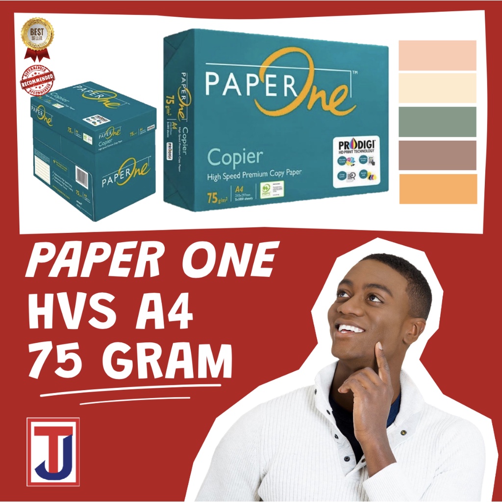Jual KERTAS HVS / KERTAS FOTOKOPI 75 - 80 GSM A4 PAPERONE PAPER ONE 1 RIM ISI 500 LEMBAR ...
