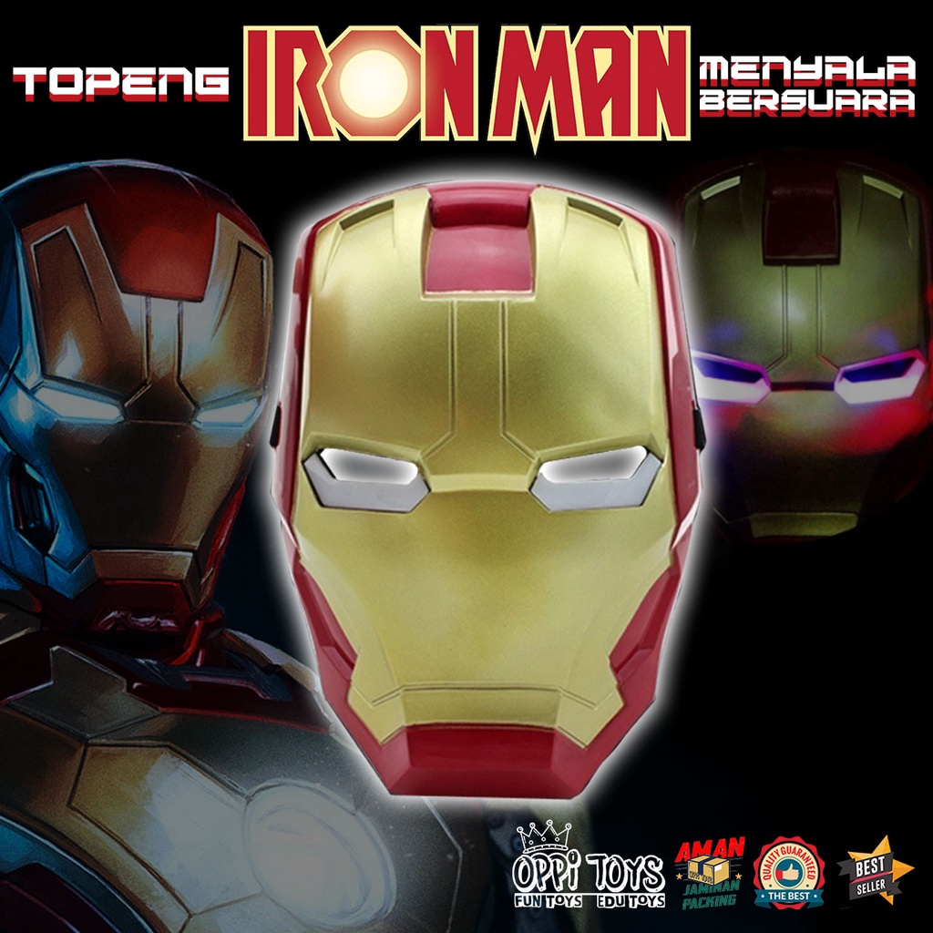 Jual [COD] Mainan Anak Topeng Nyala Led Superhero Iron Man - Cosplay ...